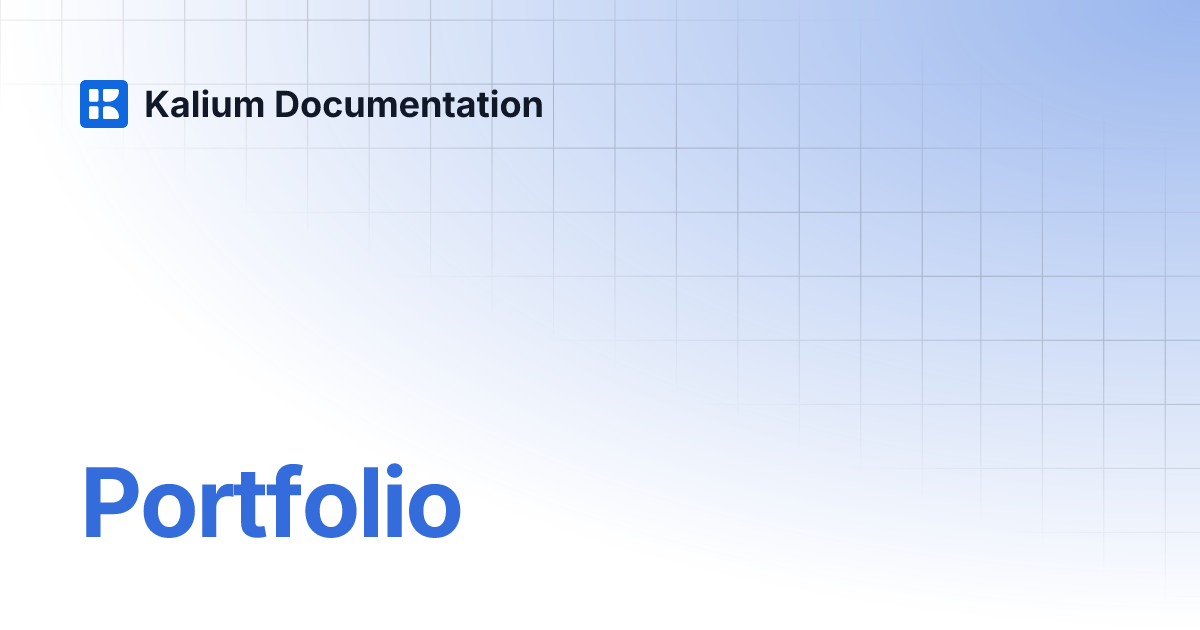 Portfolio | Kalium Documentation