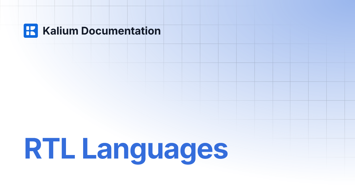 RTL Languages | Kalium Documentation